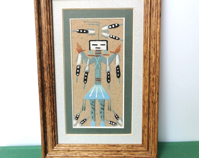 Vintage Signed Navajo Sand Painting Male Yei Dancer - Etsy