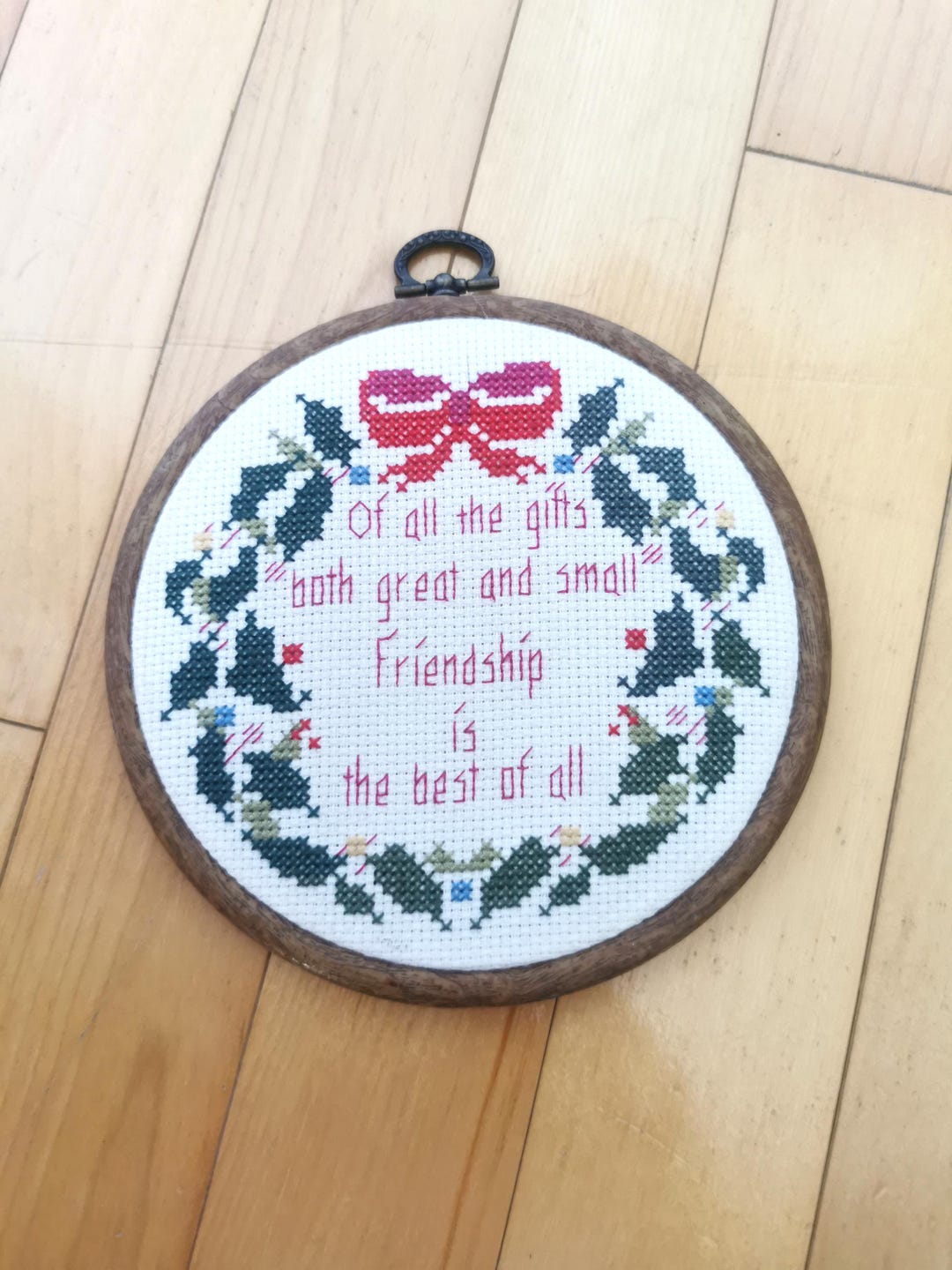 Vintage Small Friendship Cross Stitch Embroidery Framed - Etsy