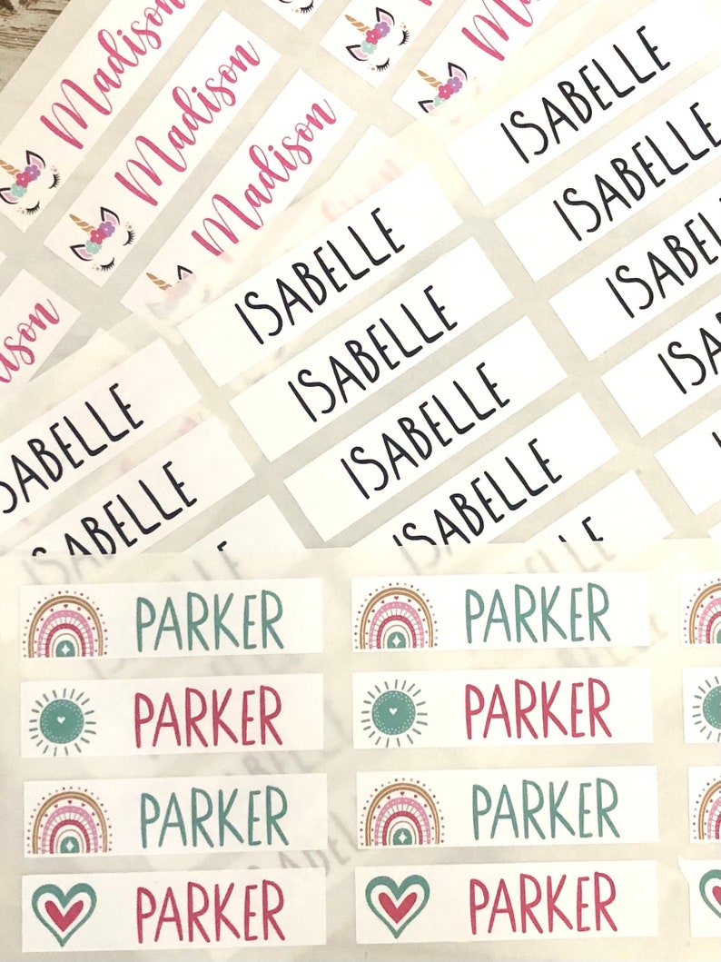 48 Back to School Labels-personalised Unicorns Rainbows and - Etsy