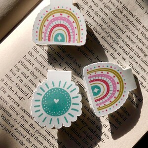 Boho Magnetic Bookmark, Book Accessories, Bookmark, Rainbows Bookmark ...