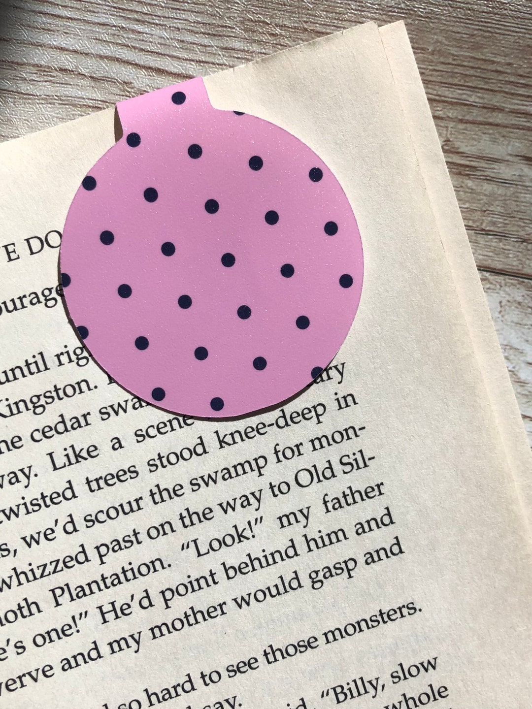 Pink Polka Dots Magnetic Bookmark, Book Accessories, Bookmark, Reading ...