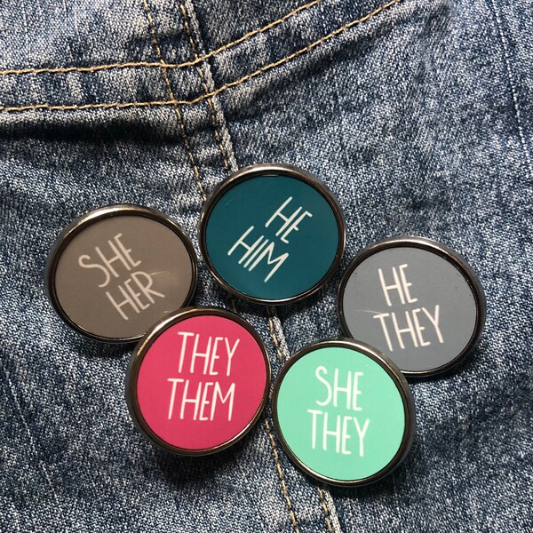 Pronoun Pin - Etsy