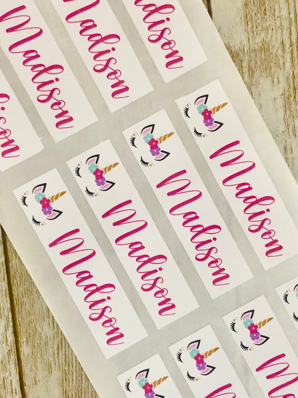 48 Back to school labels-Personalised unicorns rainbows and | Etsy