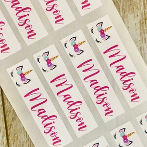 48 Back to School Labels-personalised Unicorns, Rainbows and Blank ...