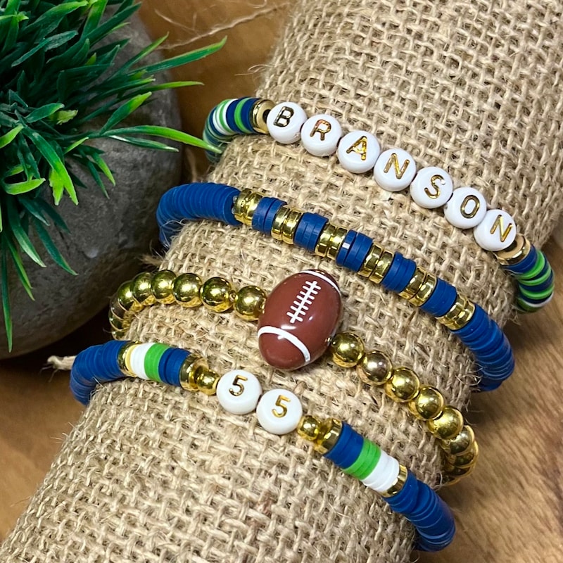 Stacked Football Bracelets - Etsy