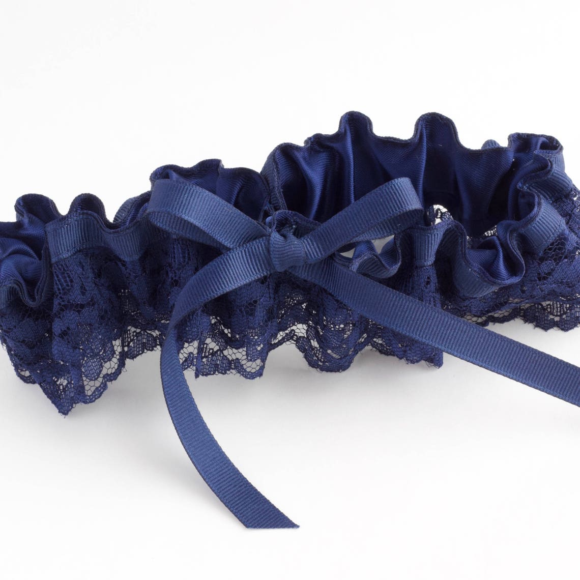 Blue Lace Garter, Navy Blue Garter, Something Blue Satin Garter, Bridal ...