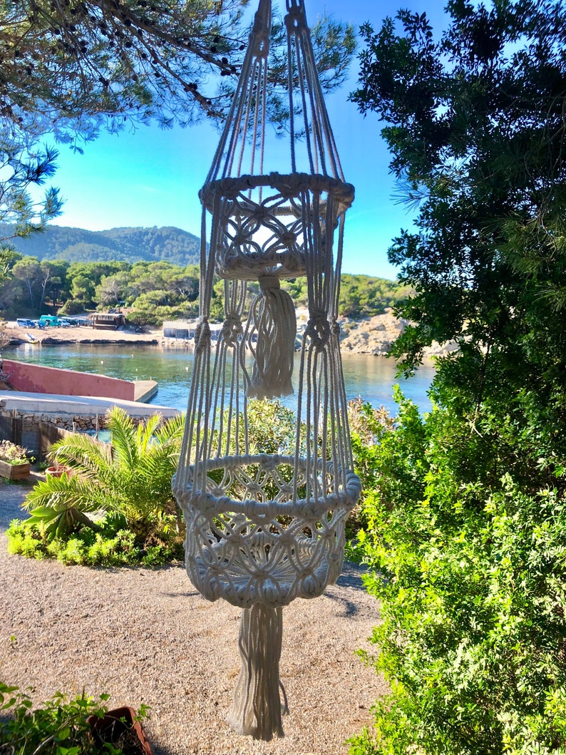 Double Macrame Plant Hanger/ Vertical Garden/ Hanging - Etsy