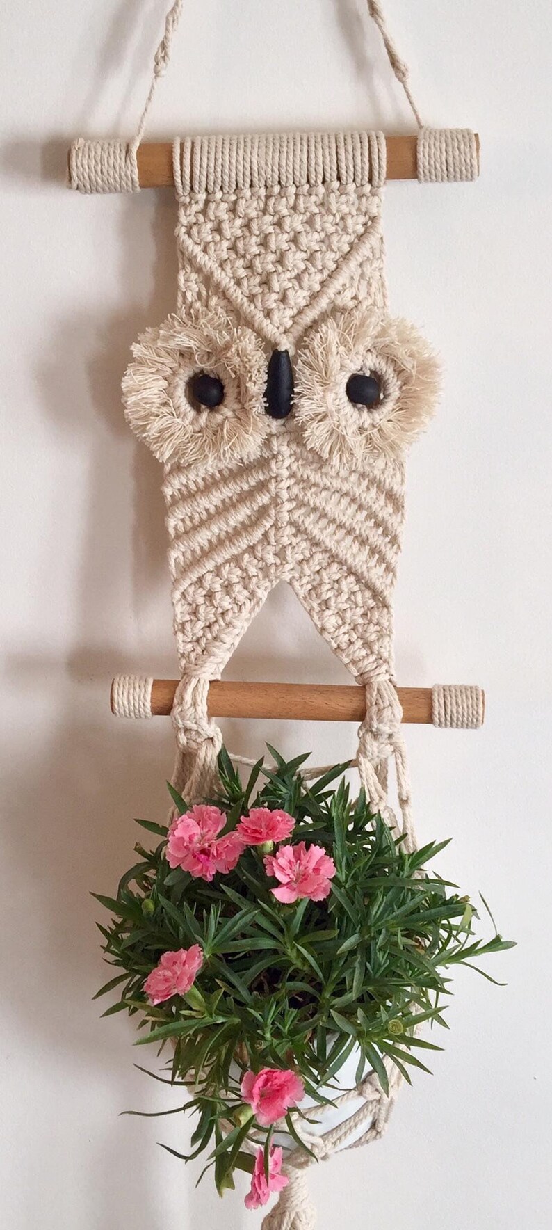 Macrame owl plant hanger. | Etsy