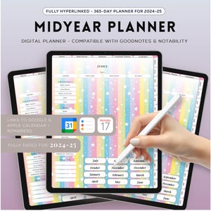 2024-25 Mid-year Academic Digital Planner | Hyperlinked for Goodnotes ...