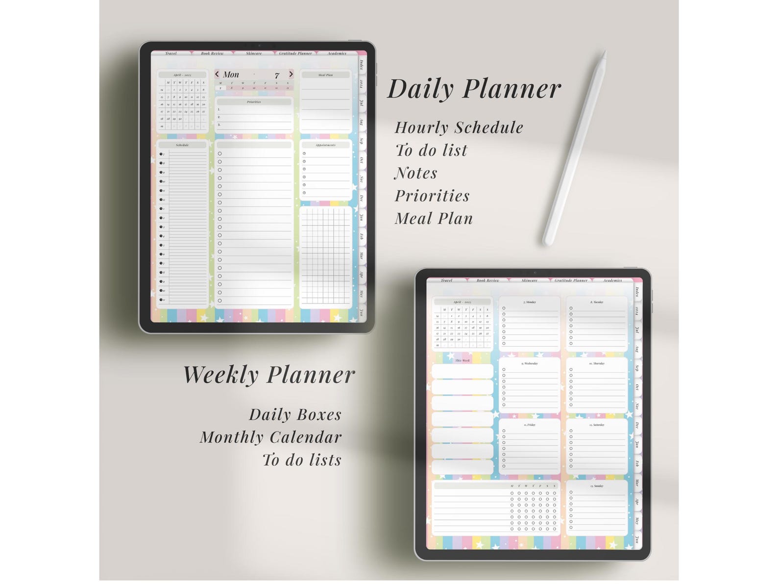 2024-25 Mid-year Academic Digital Planner Hyperlinked for Goodnotes ...