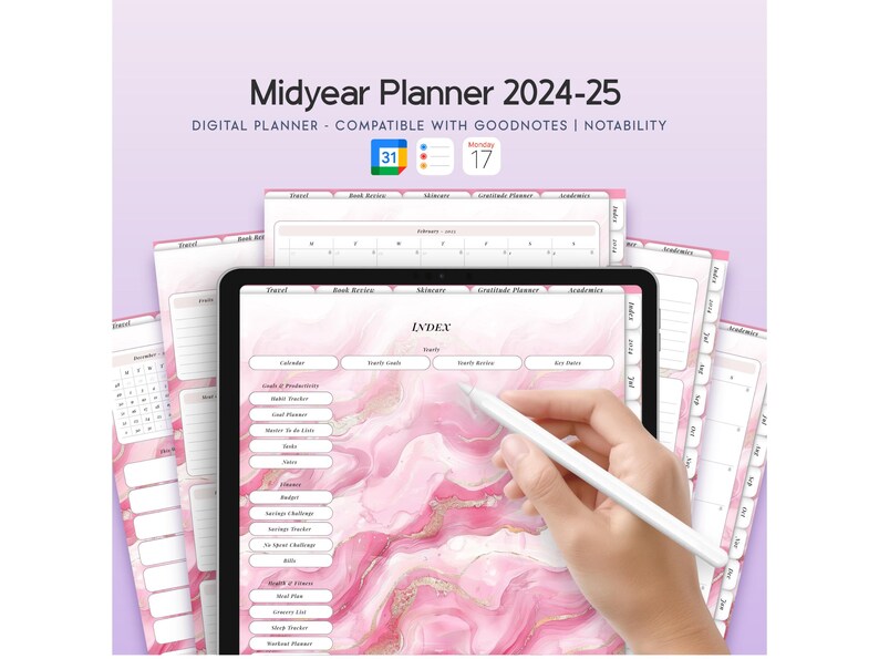 2024-25 Mid-year Academic Digital Planner | Hyperlinked for Goodnotes ...