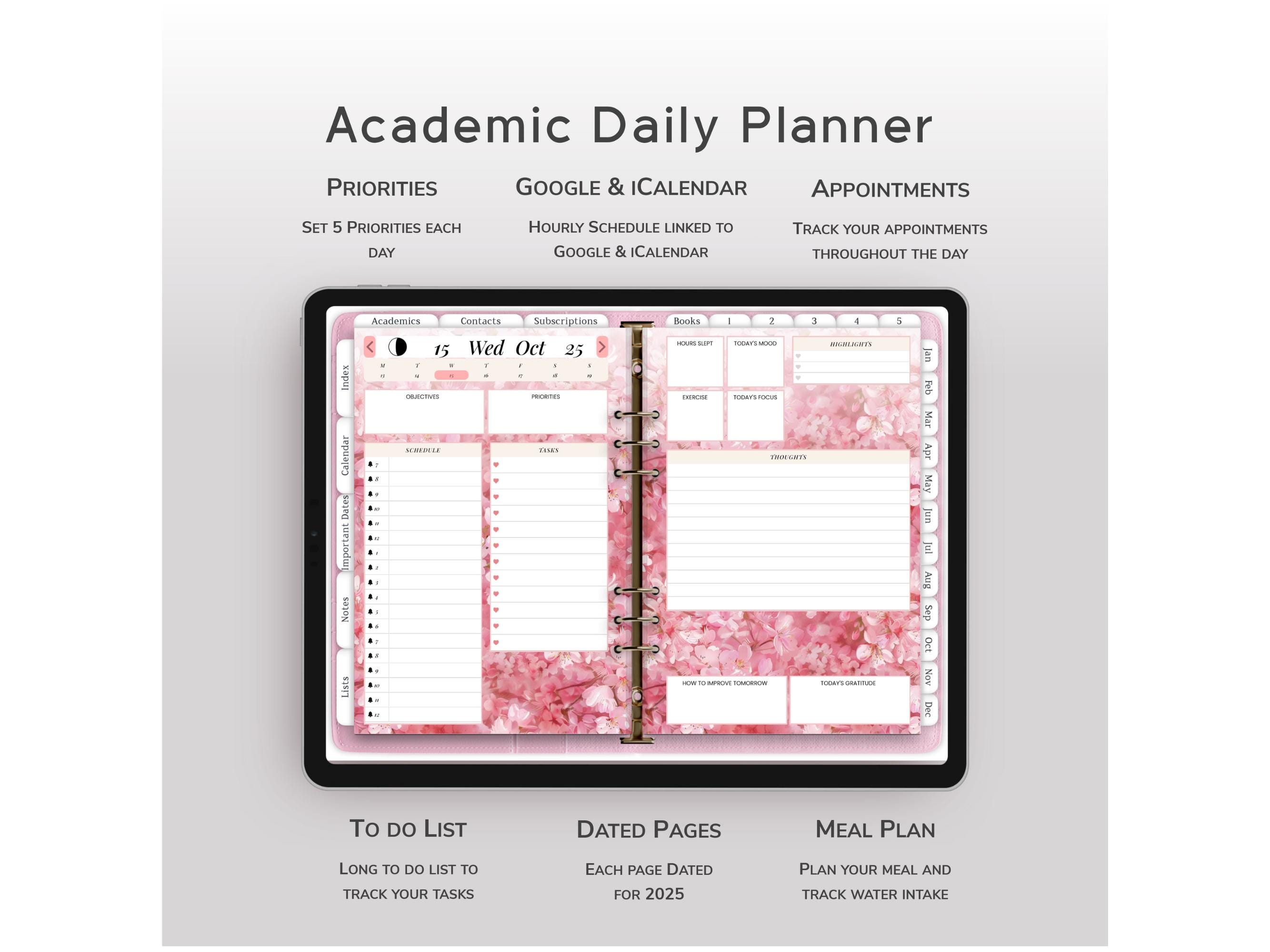 2025 Digital Planner | Academic Digital Planner | Goodnotes Notability ...