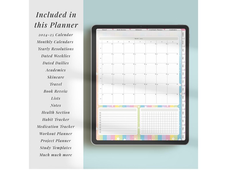 2024-25 Mid-year Academic Digital Planner Hyperlinked for Goodnotes ...