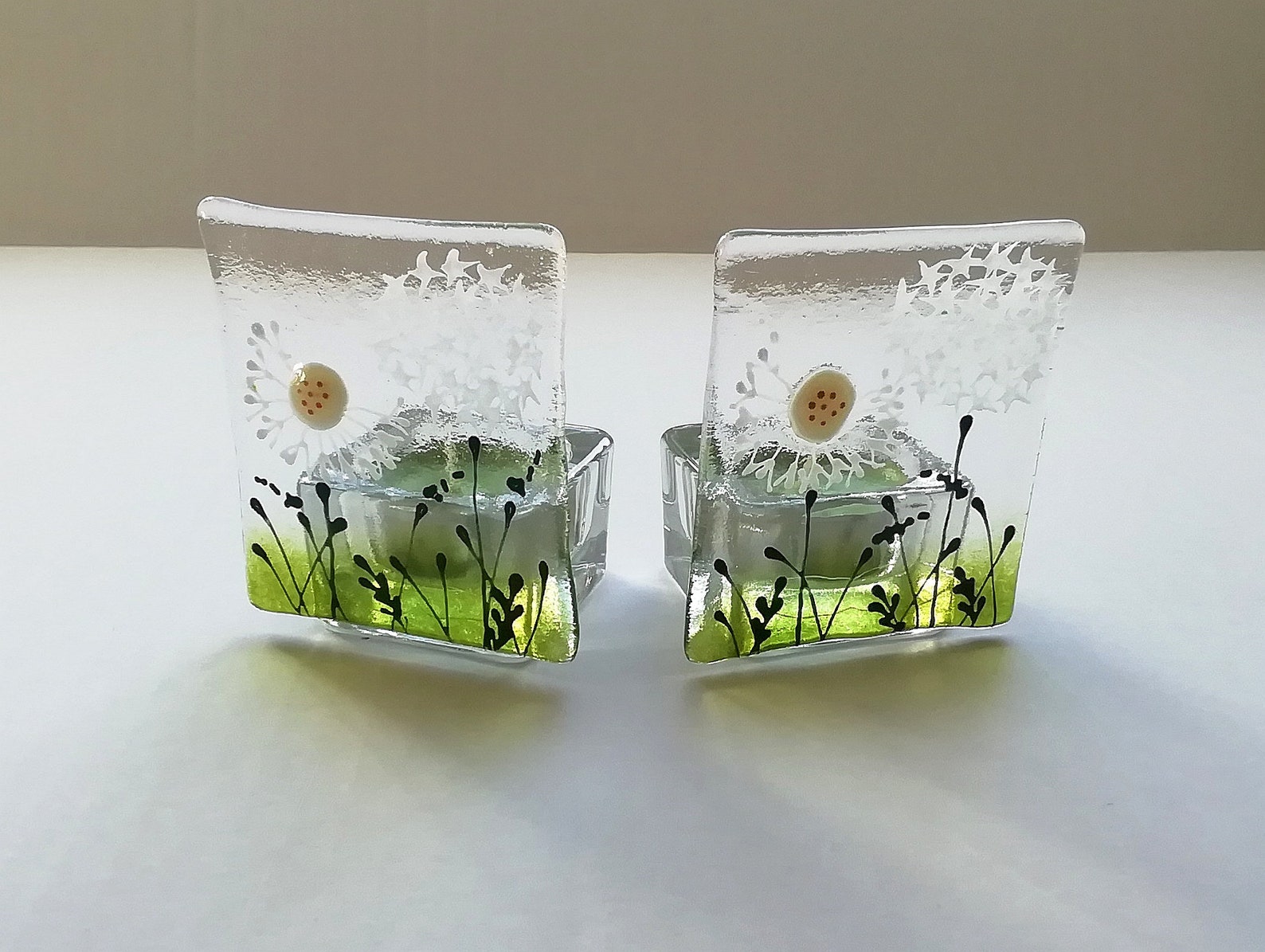 Dandelion Tealight Fused Glass Dandelions Gift for Mum - Etsy