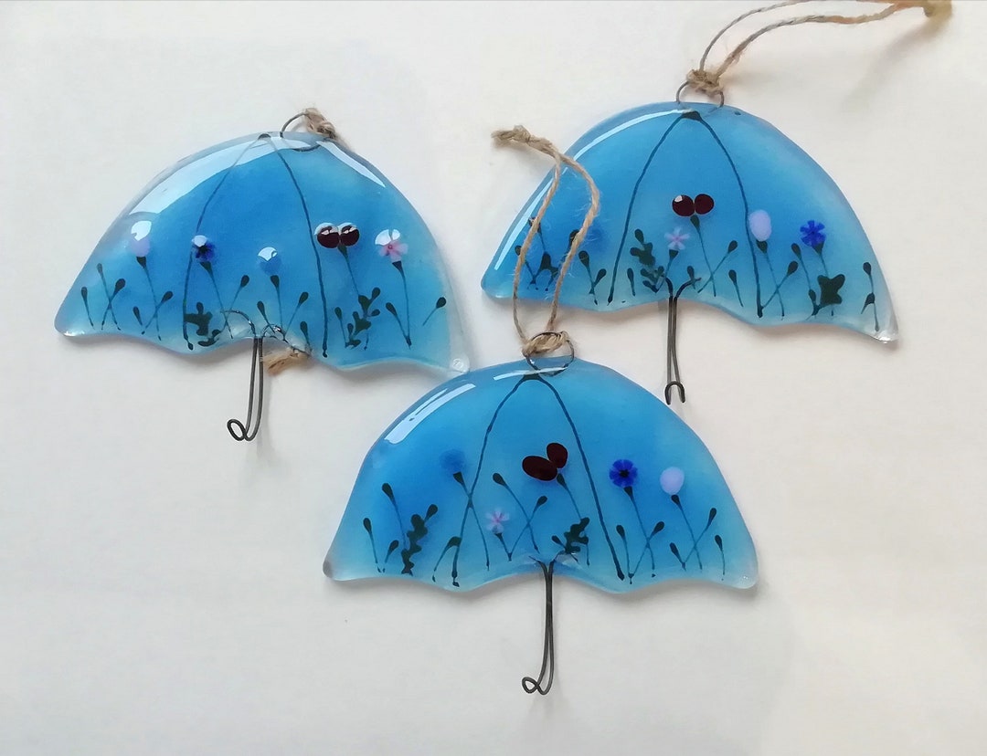 Umbrella Key Hook, Umbrella Tidy, Door Key Tidy, Fused Glass Keys Hook ...