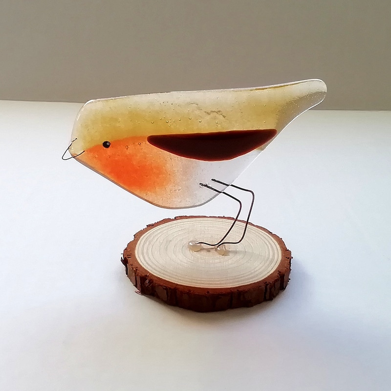 Glass Robin Ornament - Etsy UK