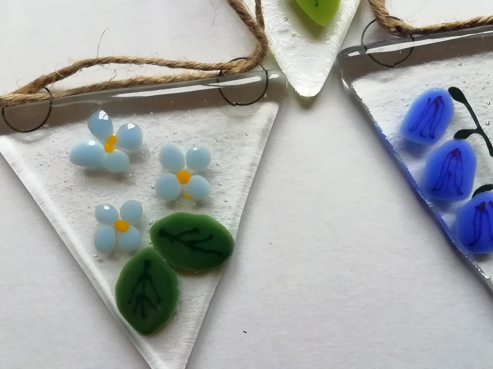Spring Flower Bunting Fused Glass Bunting With a Variety of - Etsy