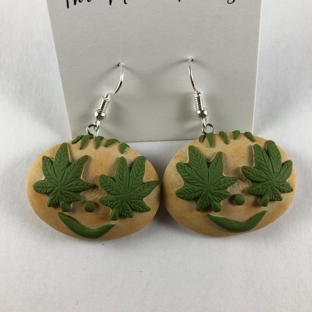 Marijuana Weed Cannabis Cookie Polymer Clay Earrings - Etsy