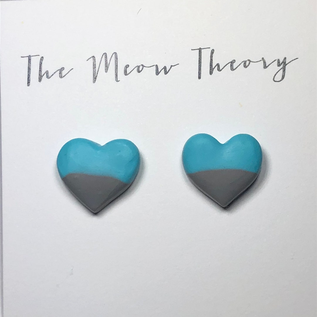Autosexual Pride Flag Heart Stud Polymer Clay Earrings - Etsy