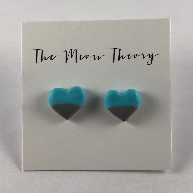 Autosexual Pride Flag Heart Stud Polymer Clay Earrings - Etsy