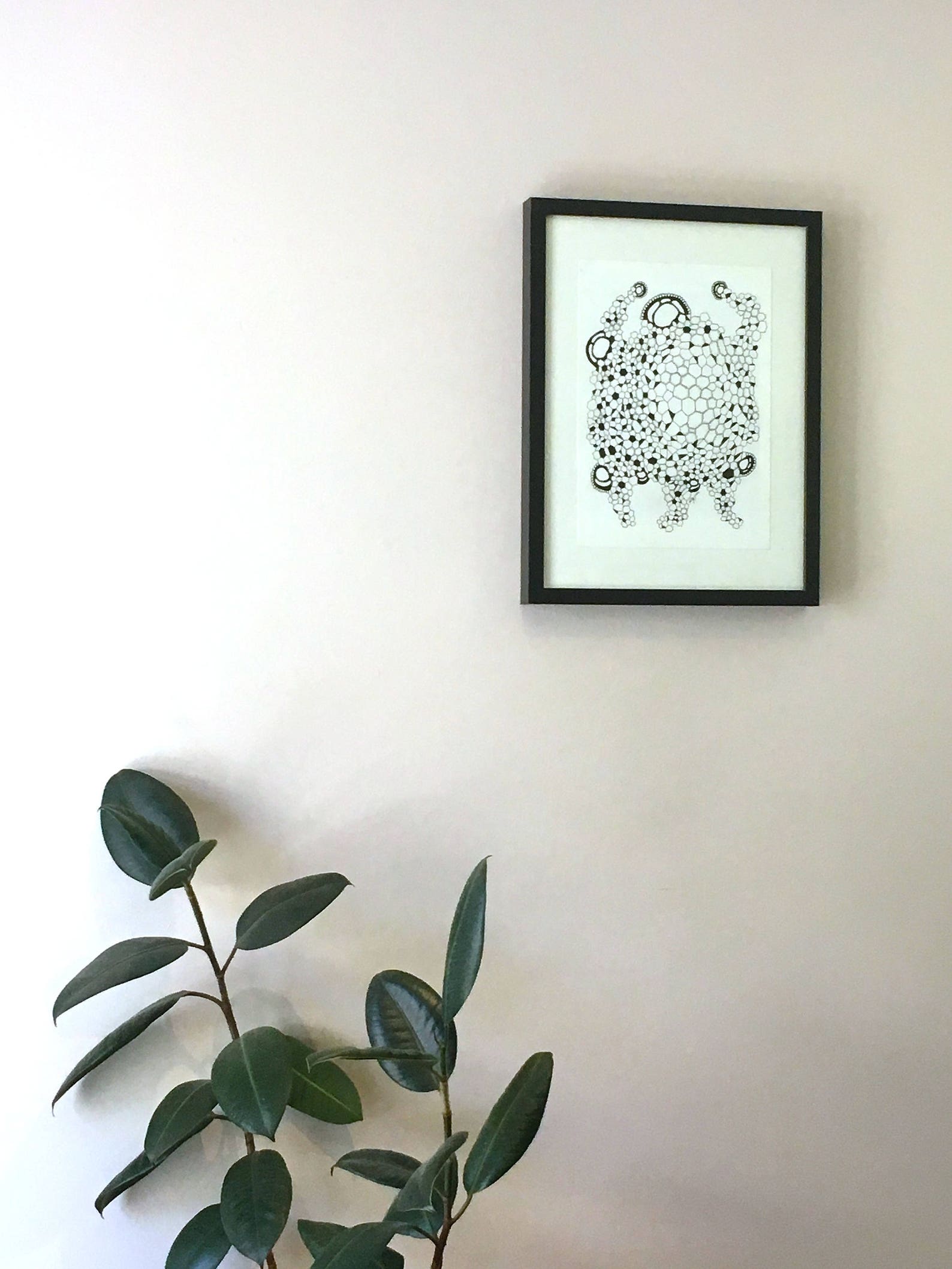 Cellular Monster 2 - Art Print, Handmade Ink Drawing, Simple, Graphic ...