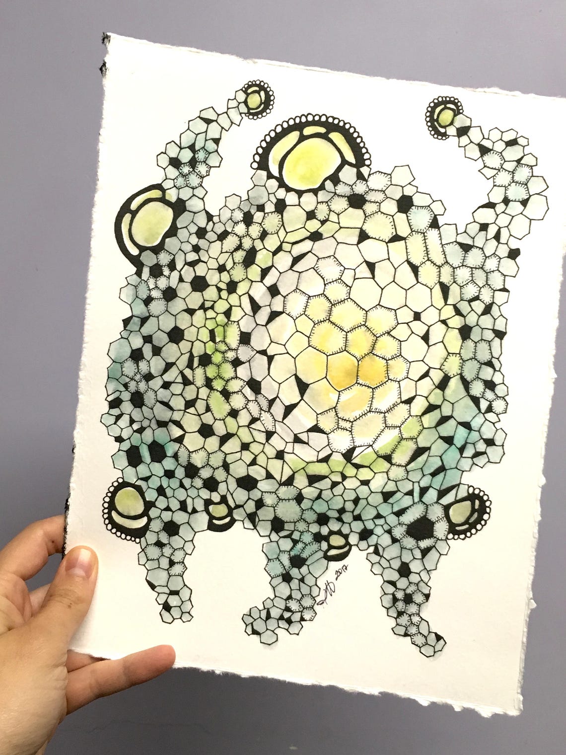 Cellular Monster 2 - Art Print, Handmade Ink Drawing, Simple, Graphic ...