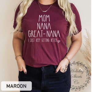 Gift for Nana Great Nana, Great Nana Shirt, Pregnancy Announcement ...