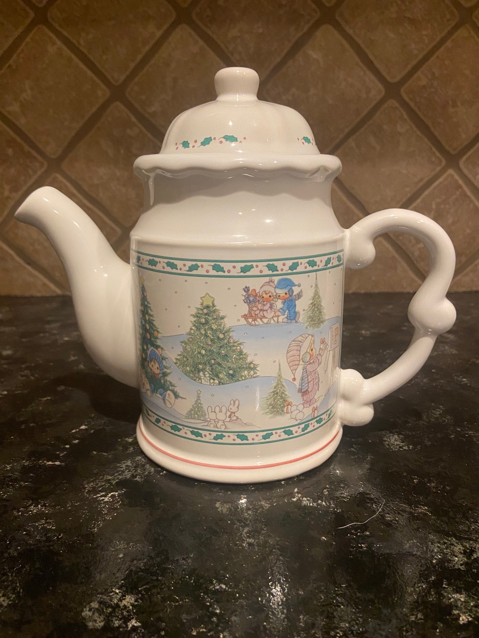 1994 precious Moments Holiday Teapot - Etsy UK 1994 precious Moments Holiday Teapot - Etsy UK