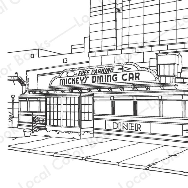 Diner Coloring Pages - Etsy