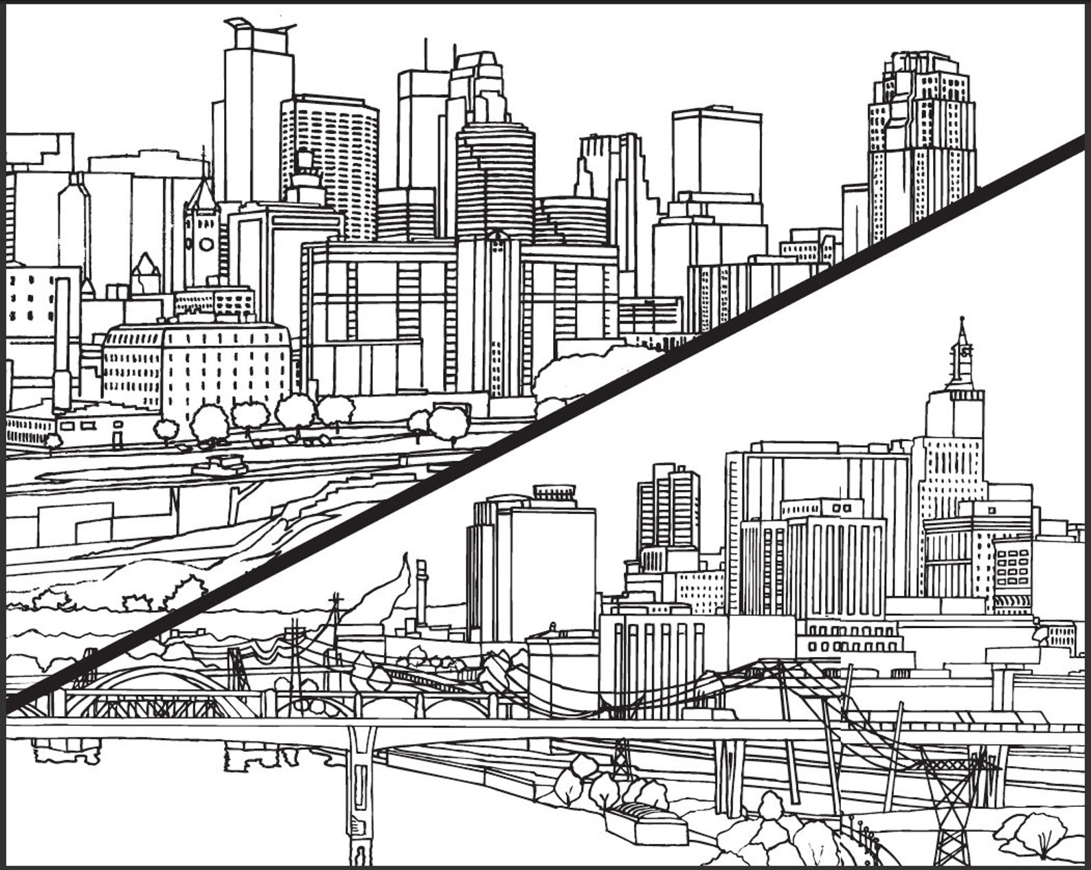 BEST OF Minneapolis & Saint Paul - Adult Coloring Book - 25 Coloring ...