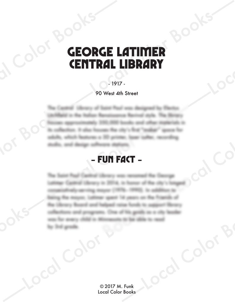 George Latimer Central Library - Color Saint Paul - Printable Instant ...