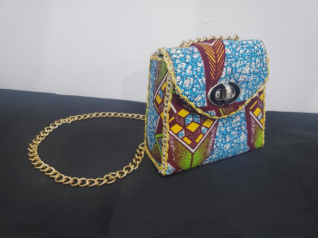 Blue and Crimson Small African Stye Purse Bag | Made in Ghana | African ...
