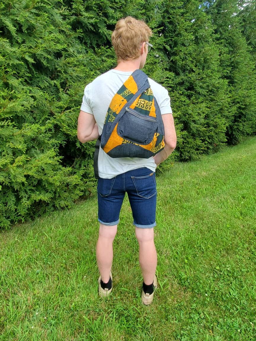 Shoulder Side Sling Bag Backpack With Ankara Ghana - Etsy