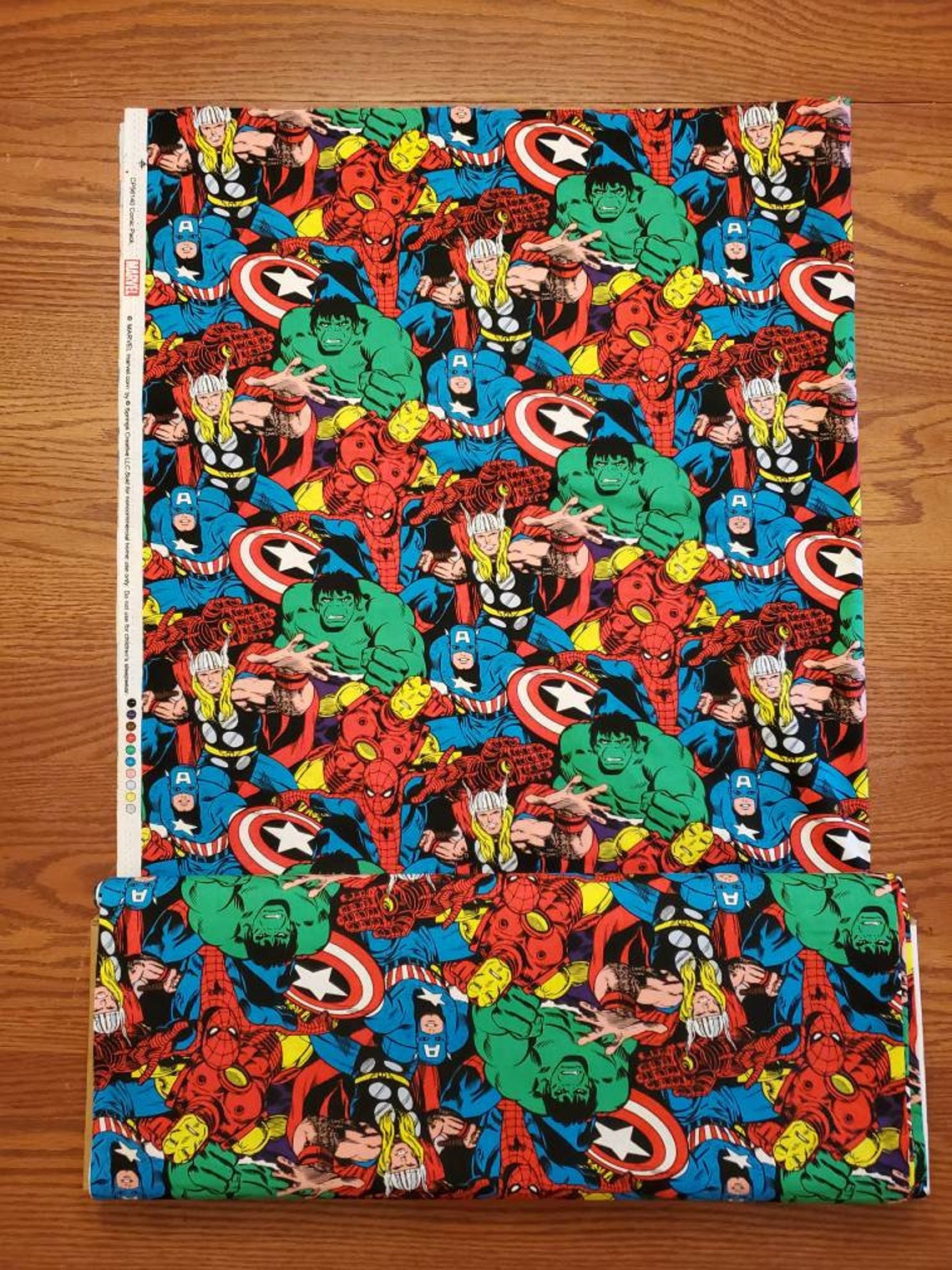 Marvel Avengers Retro Cotton Fabric /spiderman / Thor/ Captain - Etsy