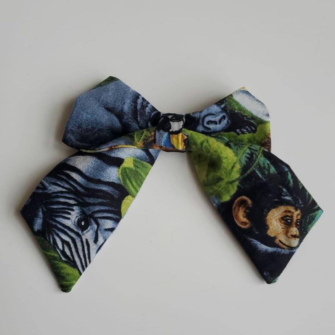 Jungle Animals Hair Bow for Girls | Monkey Zebra Toddler Hair Bow ...
