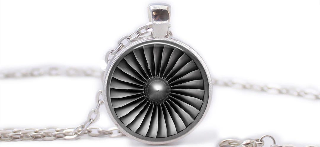 Plane Turbine Necklace: Aviation Plane Propeller Pendant Aircraft Gift ...