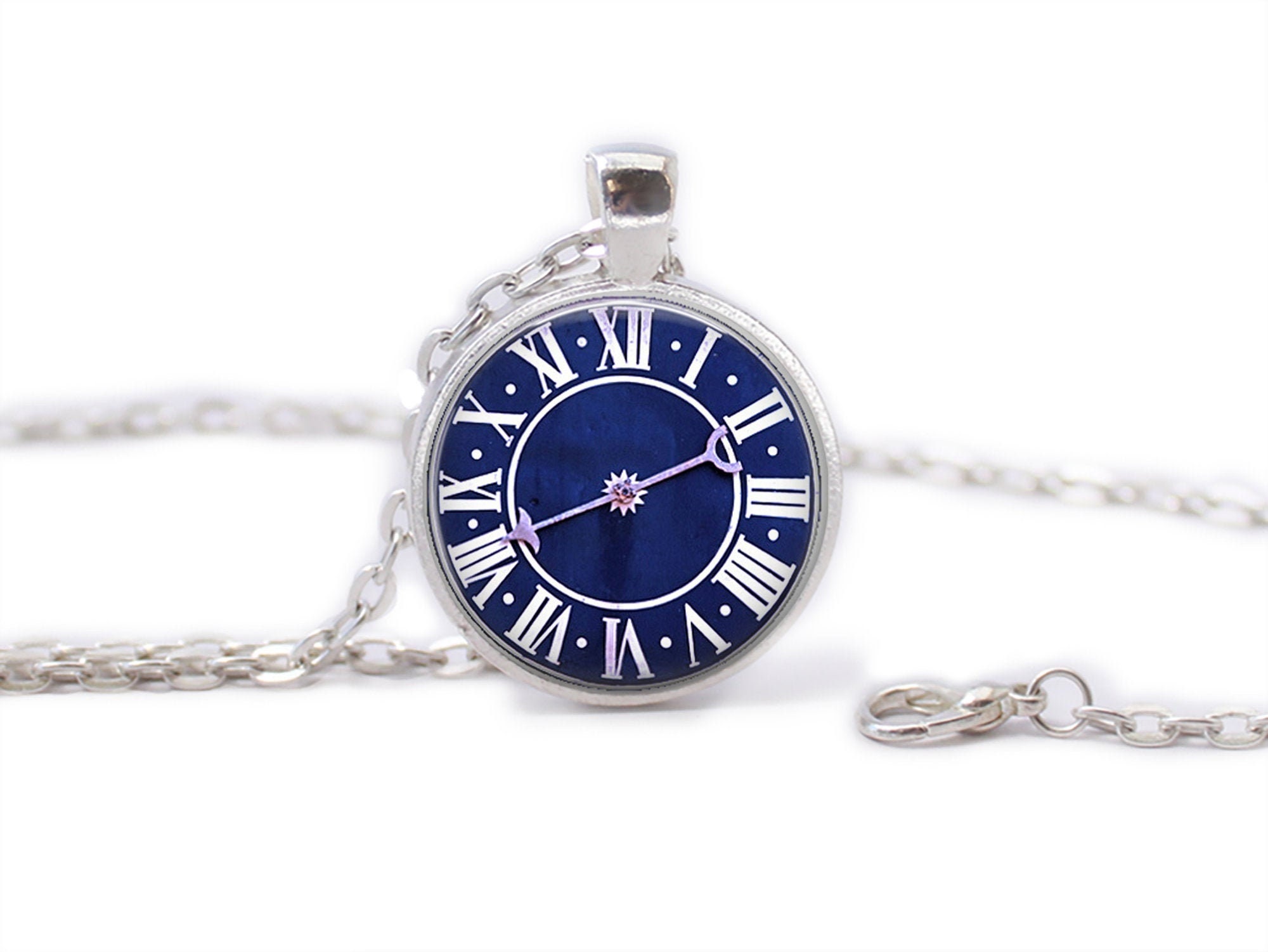 Clock Necklace Clock Pendant Old Clock Necklace Old Clock | Etsy