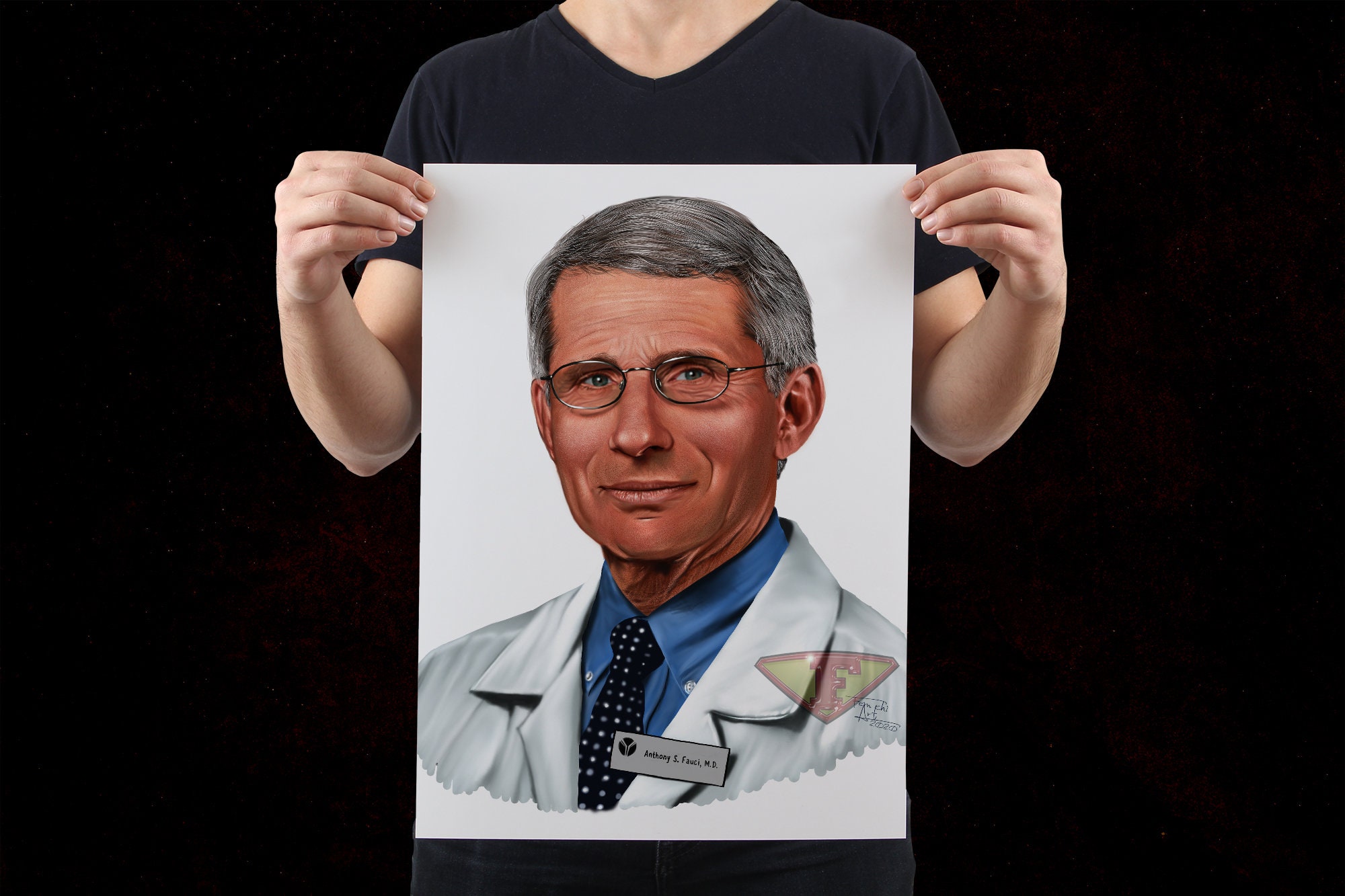 Dr Anthony Fauci Drawing, Digital Art Painting, Poster Print, Instant ...