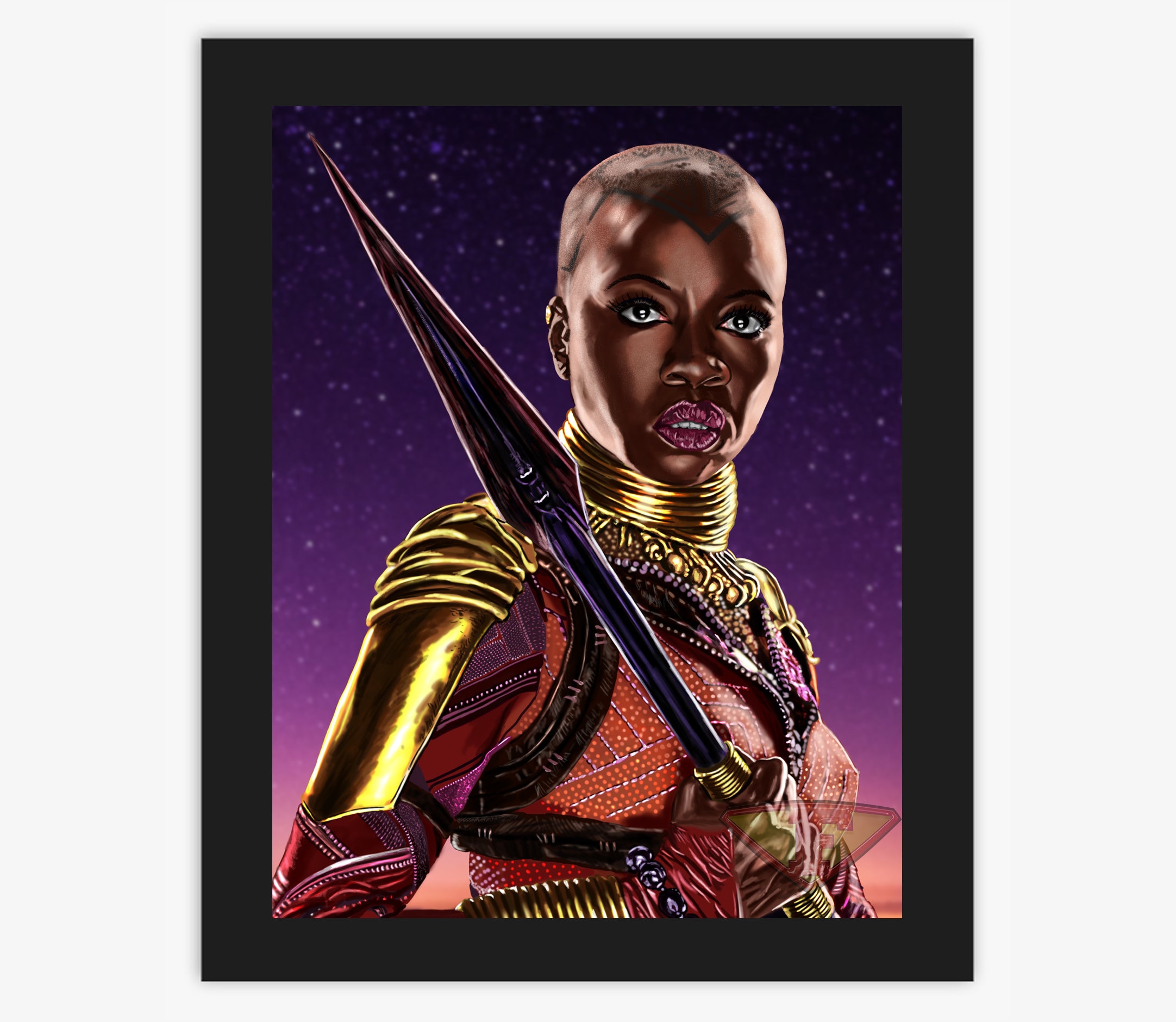Okoye Drawing, Danai Gurira Digital Art, Superhero Painting, Poster ...