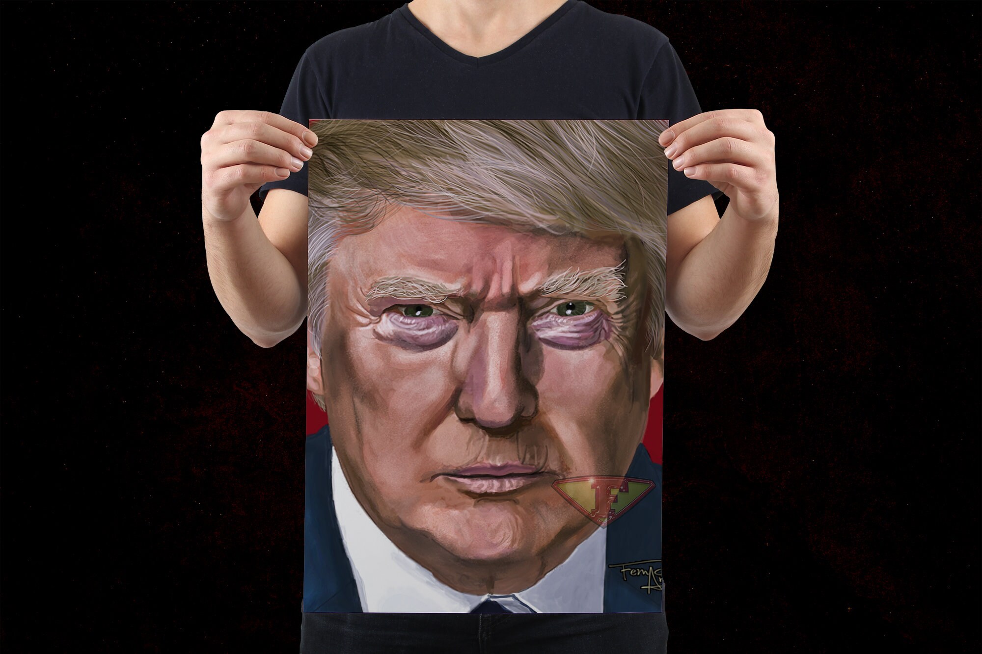 Donald J. Trump Drawing, Digital Art, Politicians Painting, Poster ...