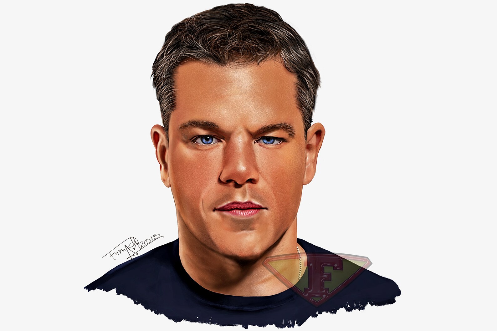 Matt Damon, Drawing, Digital Art, Fan Art, Celebrity Painting, Poster ...