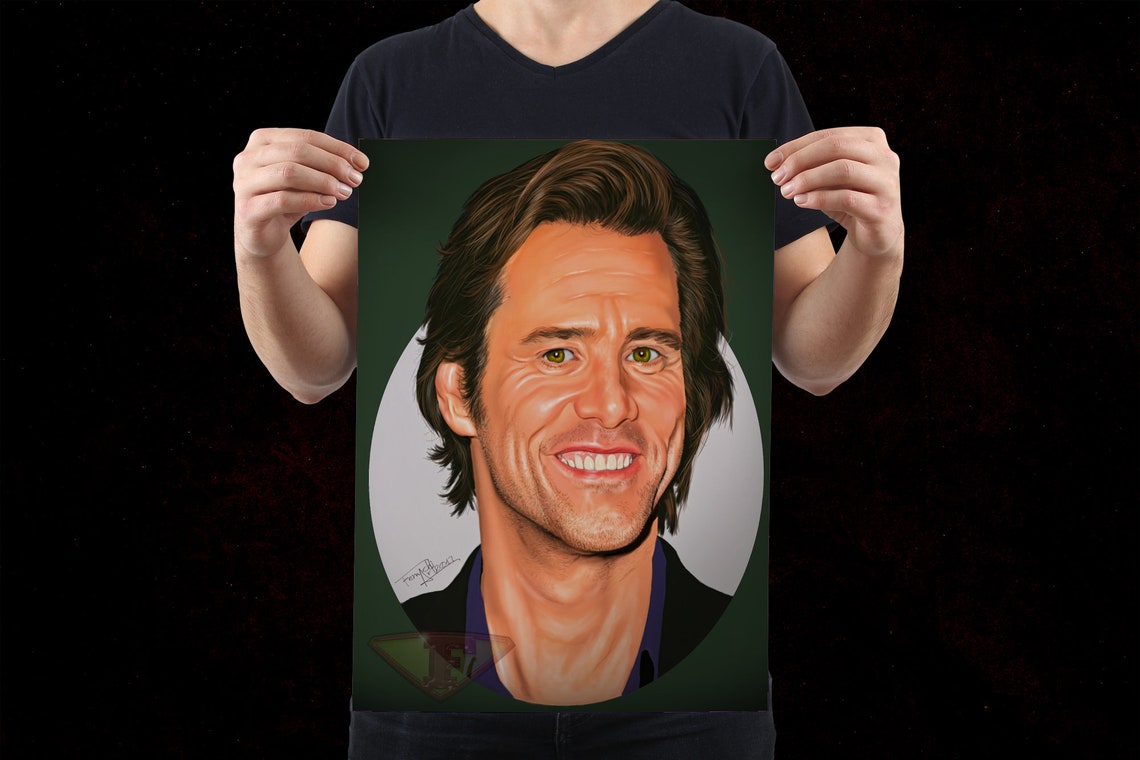 Jim Carrey, Fan Art, Digital Art, Celebrity Painting, Poster Print ...