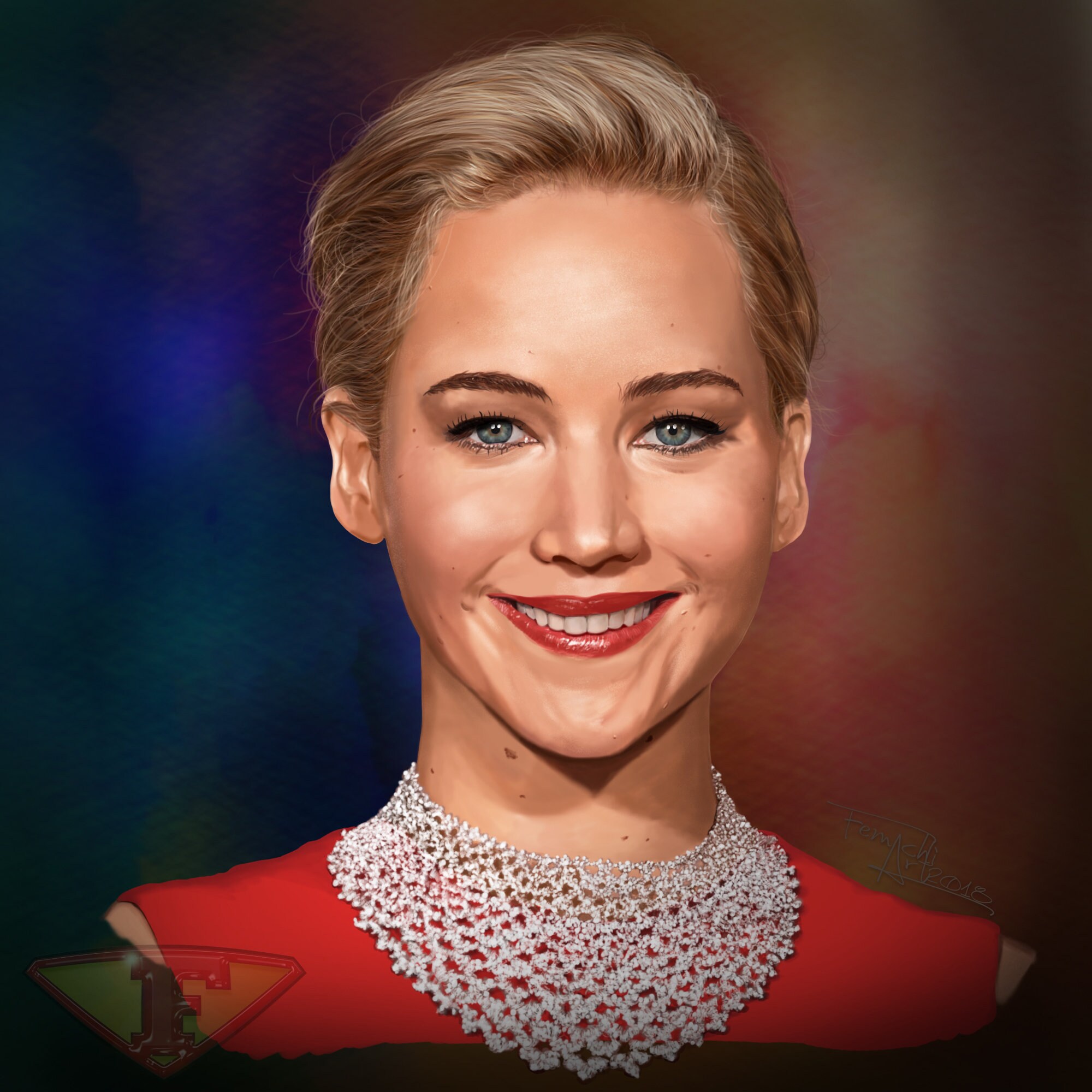 Jennifer Lawrence, Fan Art, Digital Art, Celebrity Painting, Poster ...