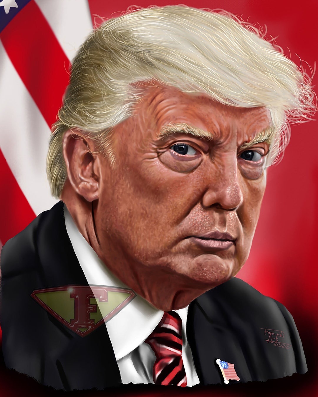 Donald Trump Fan Art, Digital Art, Celebrity Painting, Poster Print ...