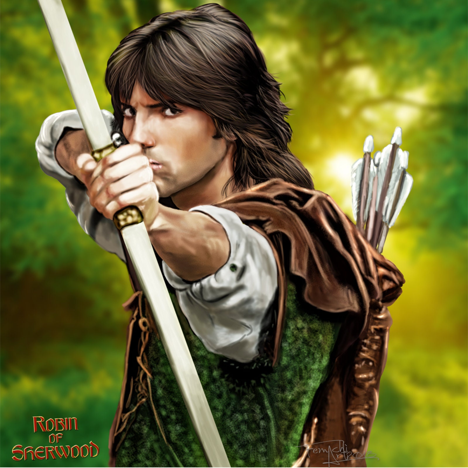 Robin of Sherwood, Michael Praed, Digital Art, Fanart Painting, Poster ...