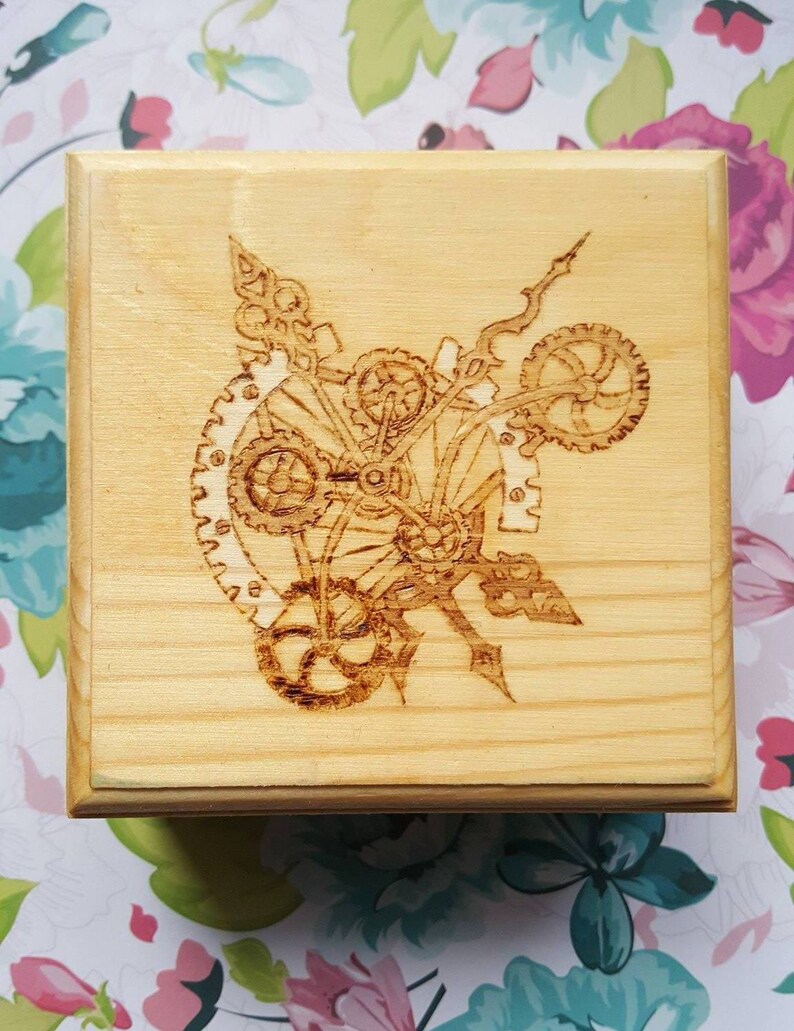 Steampunk Gears and Cogs Wood Jewelry Trinket Box Gears | Etsy