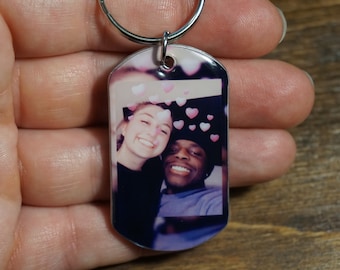 Birthday Gift for Him Custom Photo Keychain | Etsy