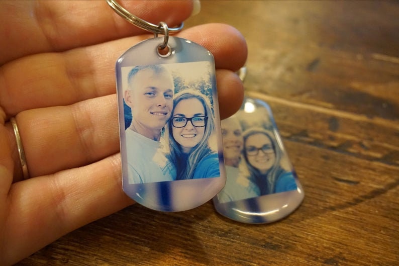 Keychain - 2 Custom Photo Keychains Use YOUR Photos, Photo Key Chain ...