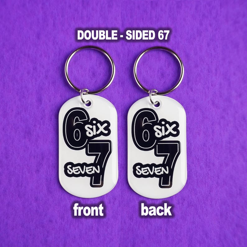 67 Keychain - Six Seven Stainless Steel Keychain - Etsy