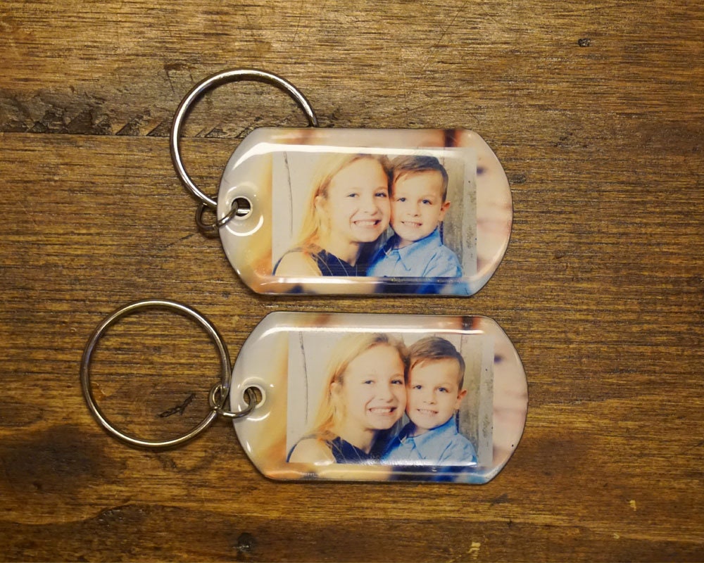 2 Photo Keychain FREE SHIPPING Picture Keychain Custom | Etsy